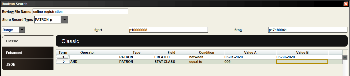 Create a List of Online Registration Patron Records – Knowledge Base