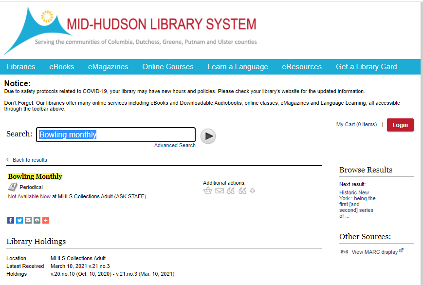 Serials – Holdings Records – Knowledge Base